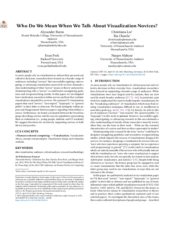 (PDF) Who Do We Mean When We Talk About Visualization Novices?