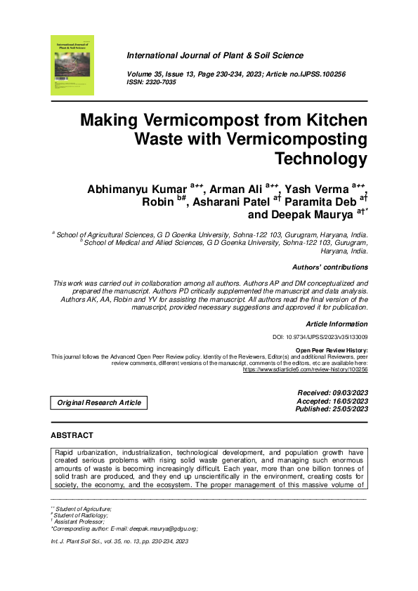 (PDF) Making Vermicompost from Kitchen Waste with Vermicomposting ...