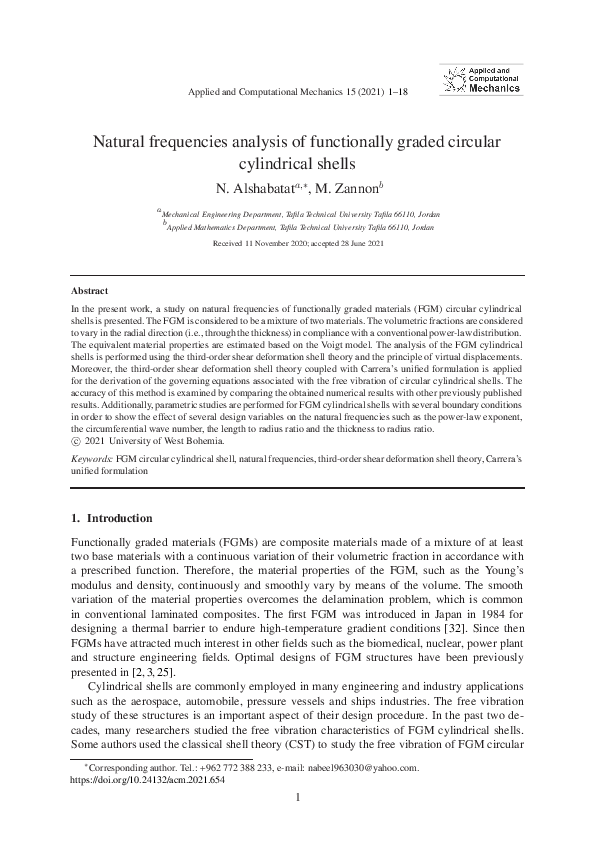 (PDF) Natural frequencies analysis of functionally graded circular ...