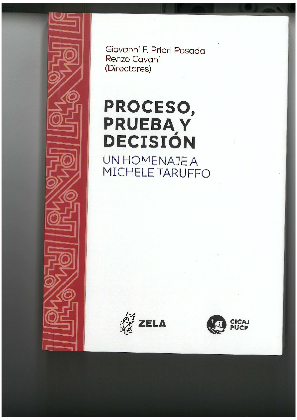 (PDF) Presentación - Proceso, prueba y decisión. Un homenaje a Michele Taruffo