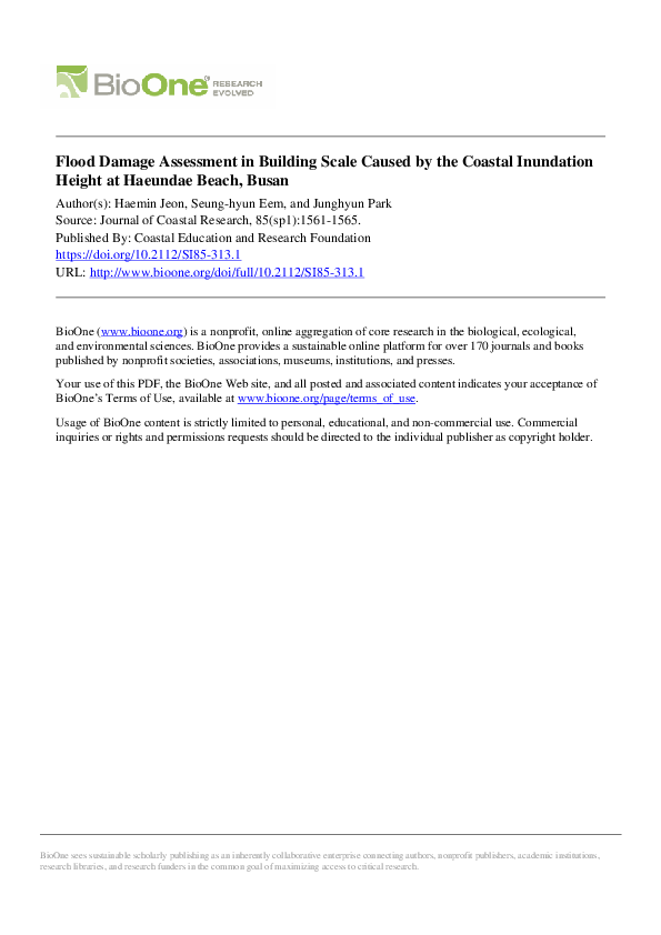 (PDF) Flood Damage Assessment in Building Scale Caused by the Coastal ...