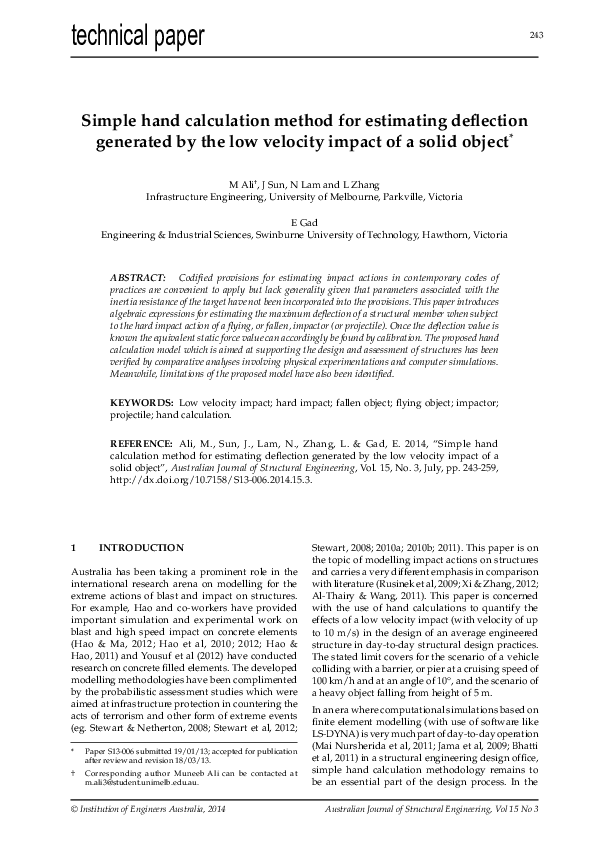 (PDF) Simple hand calculation method for estimating deflection ...
