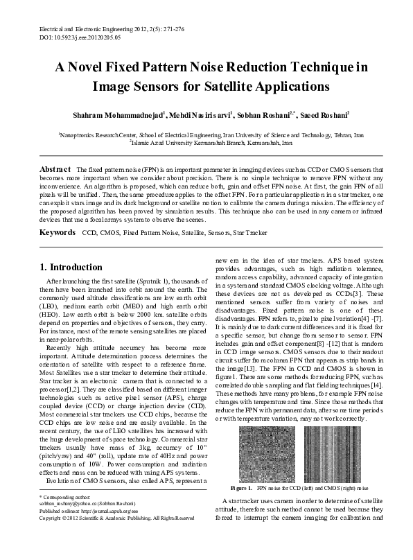 (PDF) A Novel Fixed Pattern Noise Reduction Technique in Image Sensors ...