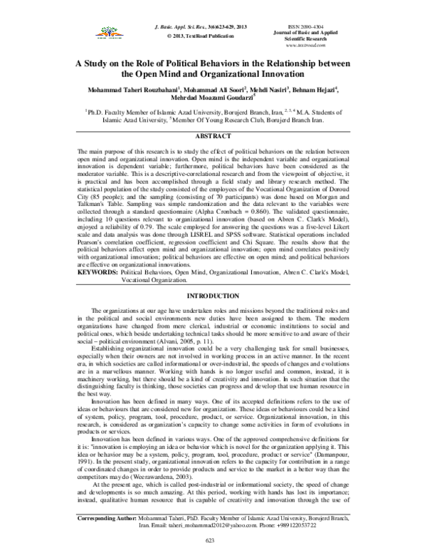 (PDF) A Study on the Role of Political Behaviors in the Relationship between the Open Mind and ...