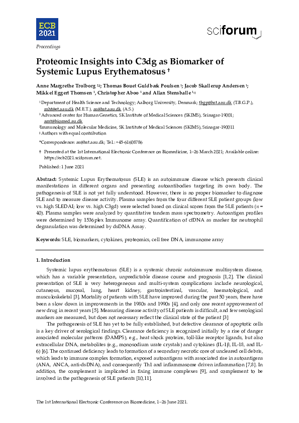(PDF) Proteomics based precision medicine for diagnosis of Systemic ...