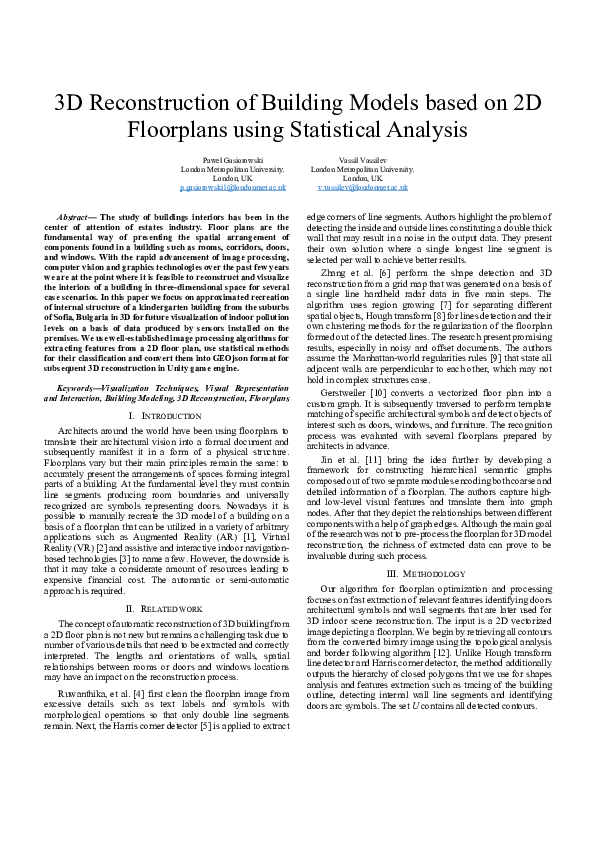 (PDF) 3D Reconstruction of Building Models based on 2D Floorplans using Statistical Analysis