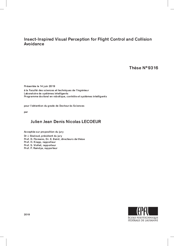(PDF) Insect-Inspired Visual Perception for Flight Control and Collision Avoidance