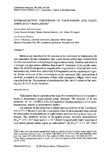 (PDF) Stereoselective conversion of valienamine and validamine into ...