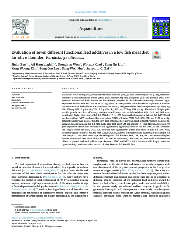 (PDF) Evaluation of seven different functional feed additives in a low ...
