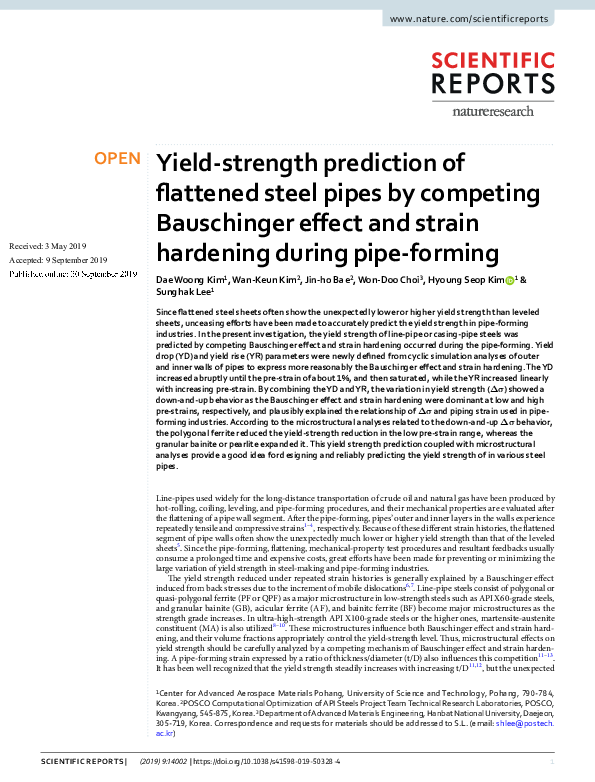 (PDF) Yield-strength prediction of flattened steel pipes by competing ...