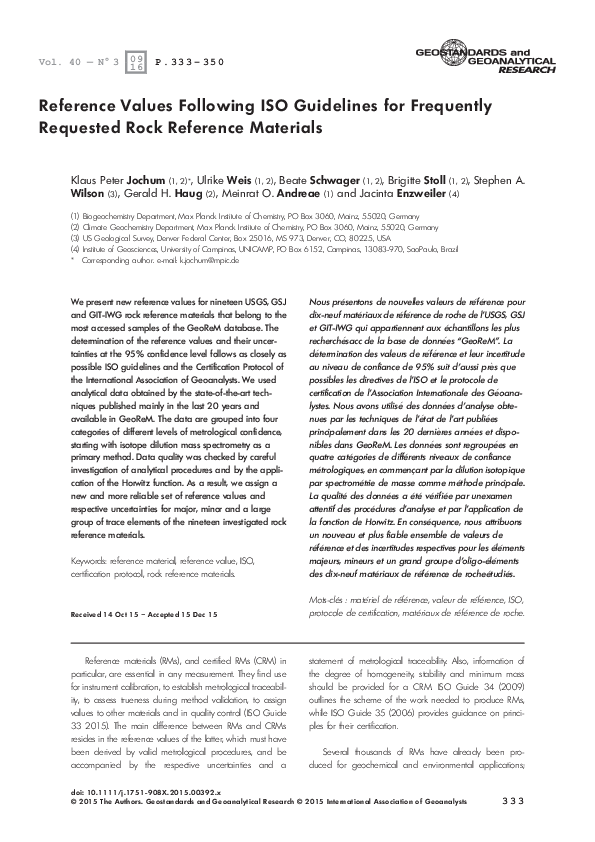 (PDF) Reference Values Following ISO Guidelines for Frequently ...