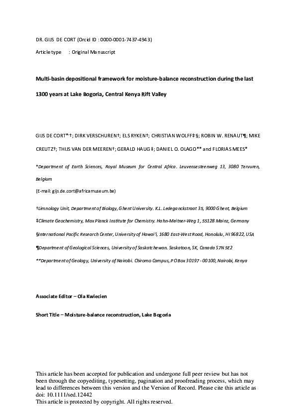 (PDF) Multi‐basin depositional framework for moisture‐balance ...