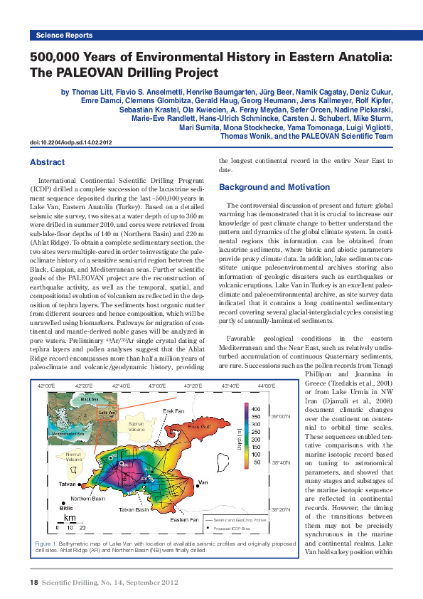 (PDF) 500,000 Years of Environmental History in Eastern Anatolia: The ...
