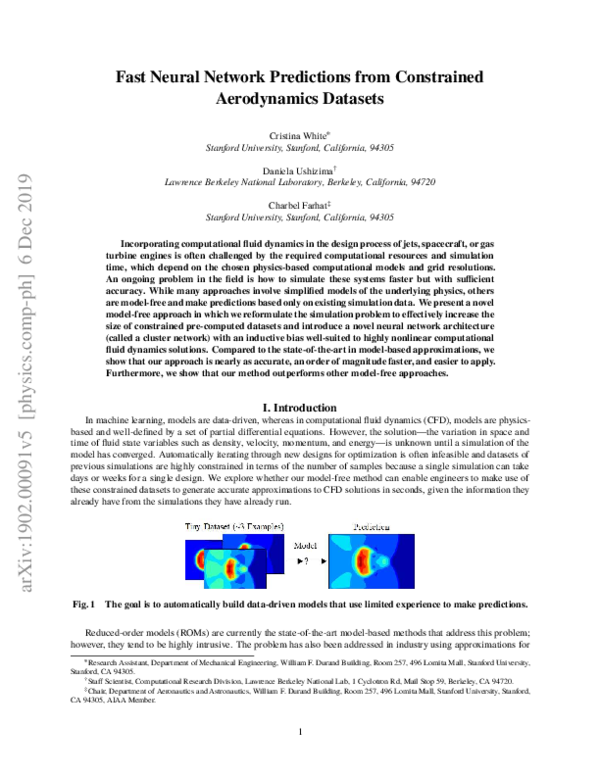 (PDF) Fast Neural Network Predictions from Constrained Aerodynamics Datasets