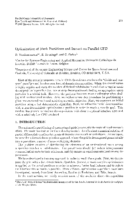 (PDF) Optimization of mesh partitions and impact on parallel CFD