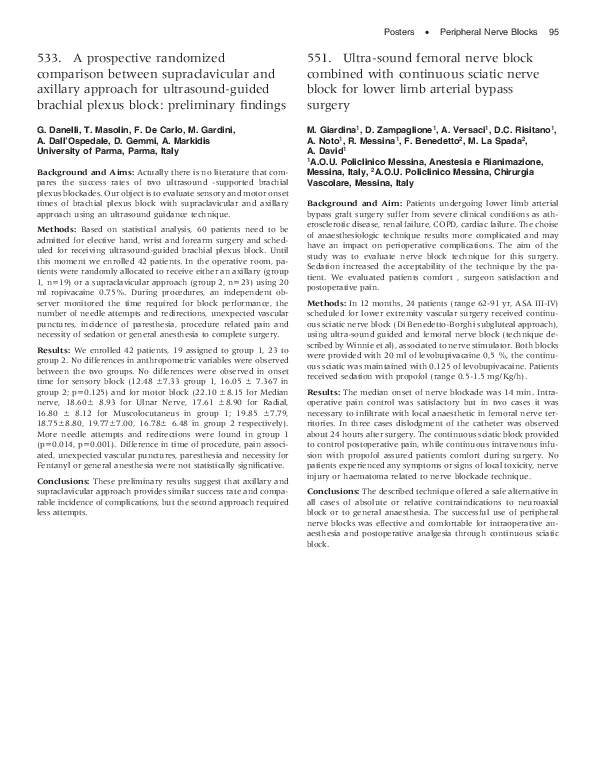 (PDF) Ultra-Sound Femoral Nerve Block Combined With Continuous Sciatic ...
