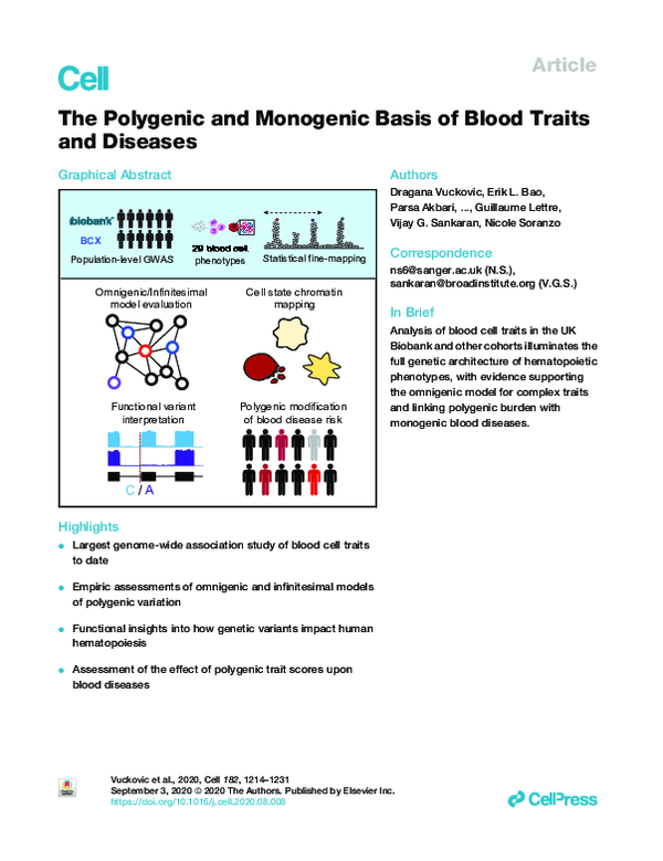 (PDF) The Polygenic and Monogenic Basis of Blood Traits and Diseases