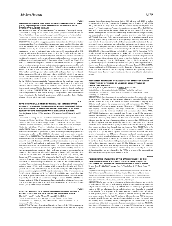 (PDF) PUK32 Content Validity of a Patient-Reported Urinary Urgency ...
