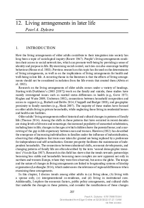 (PDF) Living arrangements in later life