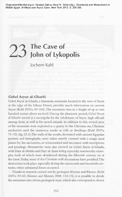 (PDF) The Cave of John of Lykopolis