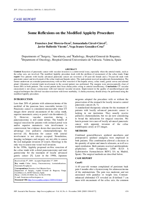 (PDF) Some reflexions on the modified Appleby procedure