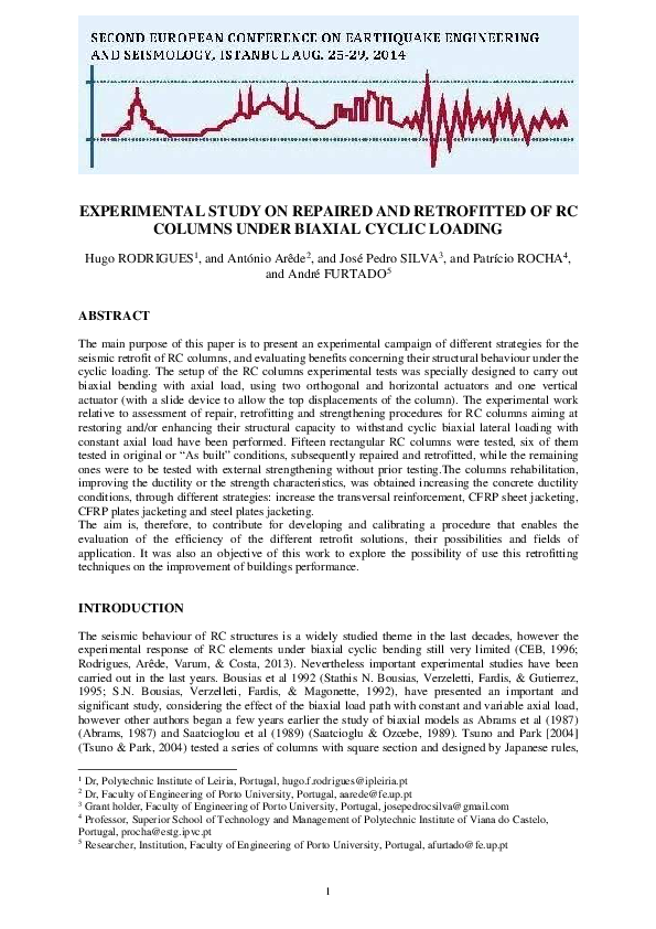 (PDF) Experimental Study on Repaired and Retrofitted of RC Columns Under Biaxial Cyclic Loading