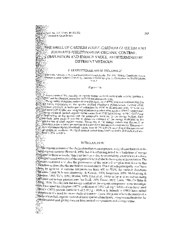 (PDF) The Shell of Cardium Edule, Cardium Glaucum and Ruditapes ...