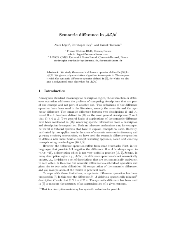 (PDF) Semantic Difference in ALN