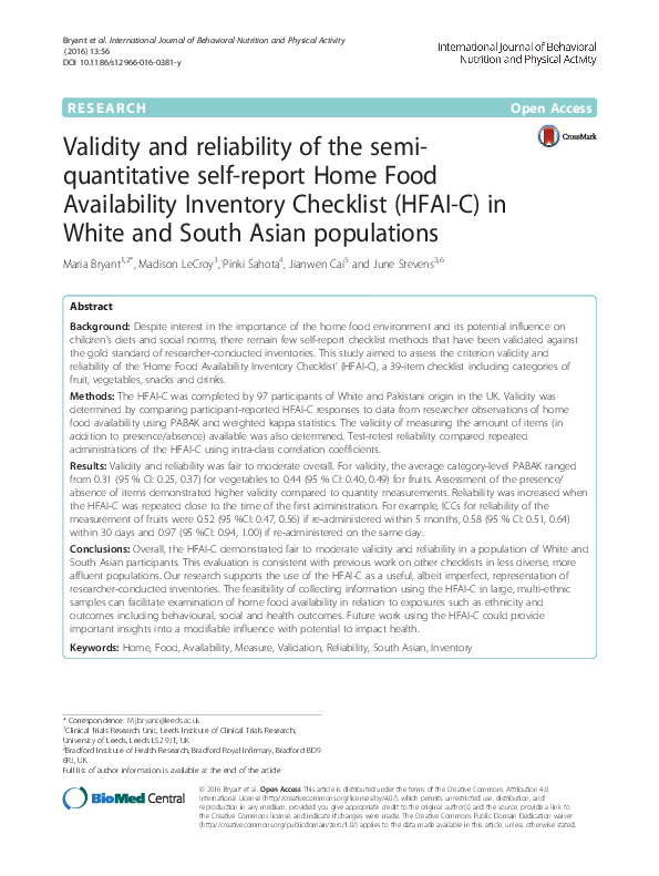 (PDF) Validity and reliability of the semi-quantitative self-report ...