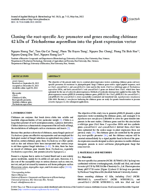 (PDF) Cloning the root-specific Asy promoter and genes encoding ...