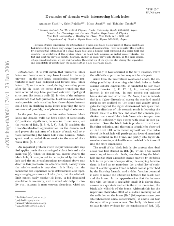 (PDF) Black holes escaping from domain walls