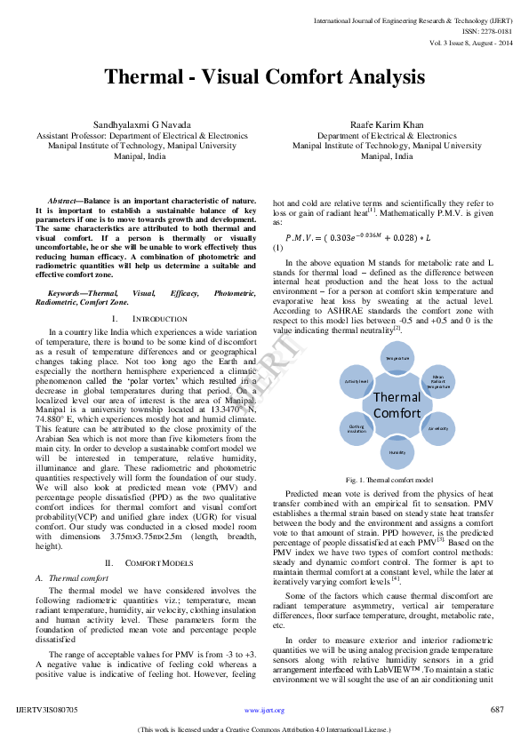 (PDF) Thermal -Visual Comfort Analysis