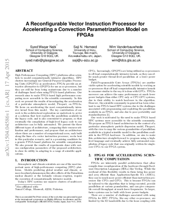 (PDF) A Reconfigurable Vector Instruction Processor for Accelerating a Convection ...