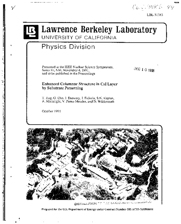 (PDF) Enhanced columnar structure in CsI layer by substrate patterning