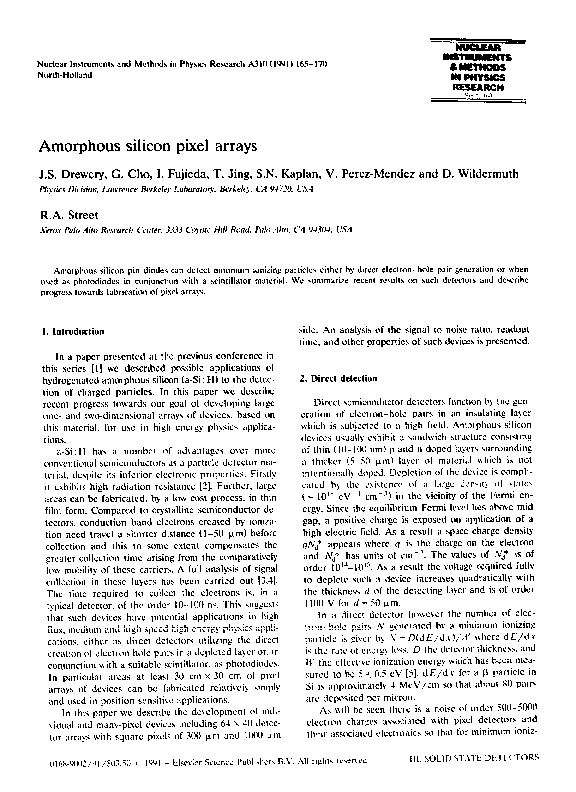 (PDF) Amorphous silicon pixel arrays