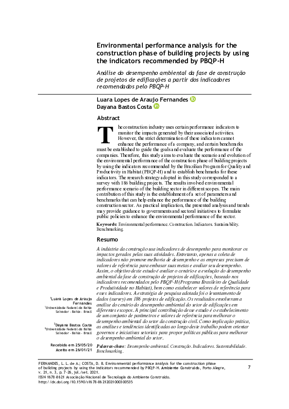 (PDF) Environmental performance analysis for the construction phase of building projects by ...