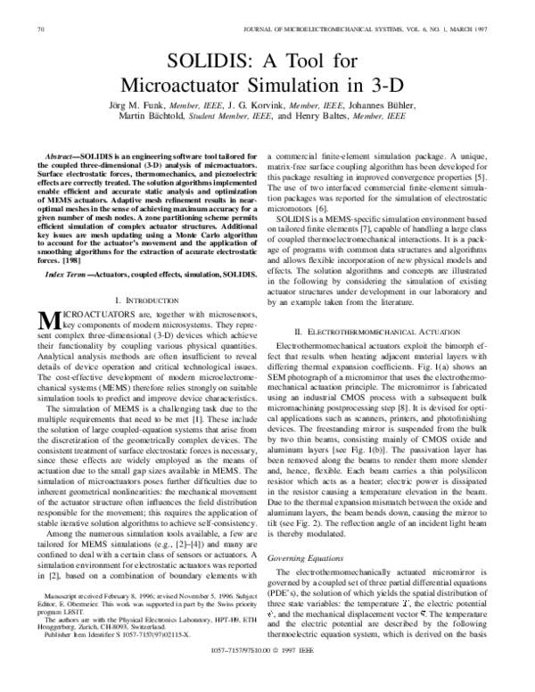 (PDF) SOLIDIS: a tool for microactuator simulation in 3-D