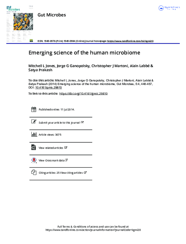 (PDF) Emerging science of the human microbiome