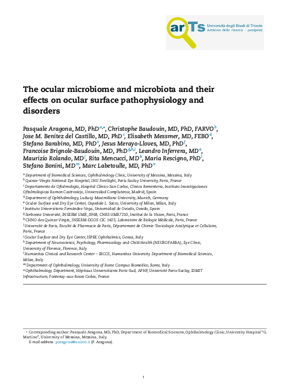 (PDF) The ocular microbiome and microbiota and their effects on ocular ...
