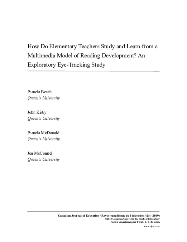 (PDF) How Do Elementary Teachers Study and Learn from a Multimedia ...