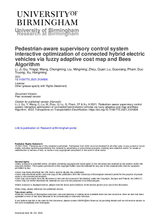 (PDF) Pedestrian-Aware Supervisory Control System Interactive Optimization of Connected Hybrid ...