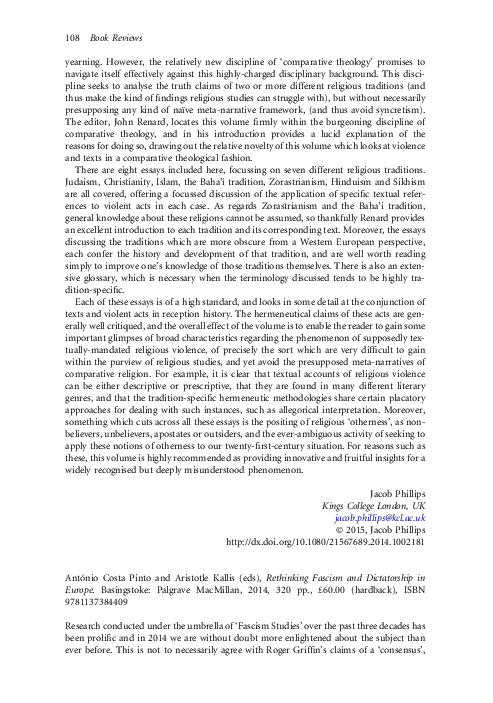 (PDF) Rethinking Fascism and Dictatorship in Europe