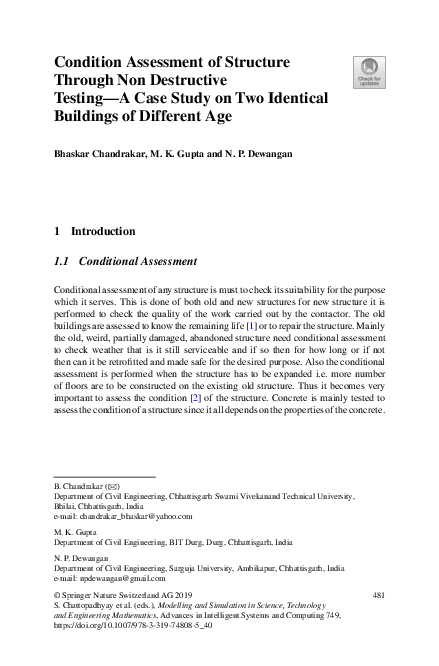 (PDF) Condition Assessment of Structure Through Non Destructive Testing ...