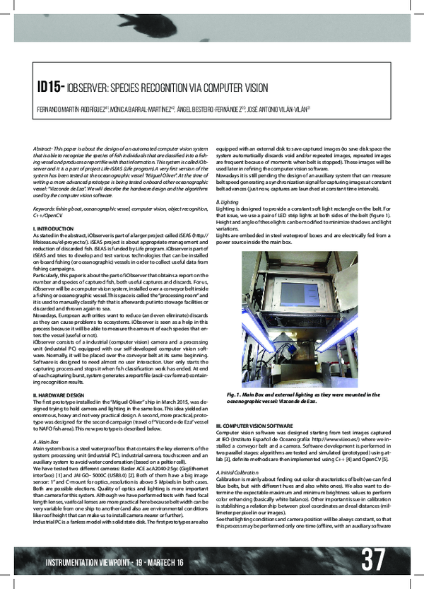 (PDF) IOBSERVER: species recognition via computer vision