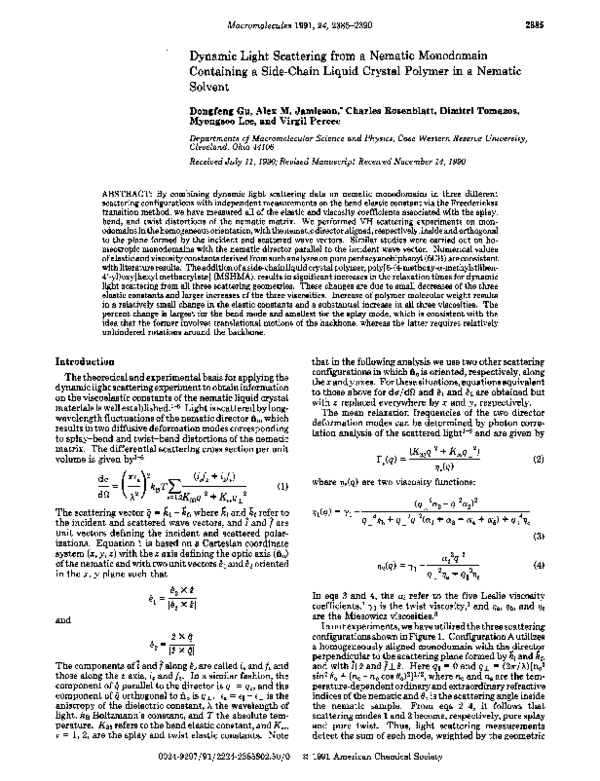 (PDF) Dynamic light scattering from nematic monodomains containing ...