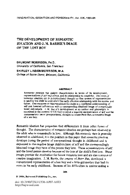 (PDF) The Development of Romantic Ideation and J. M. Barrie's Image of ...