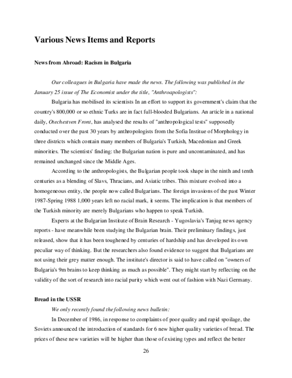 (PDF) Various News Items and Reports