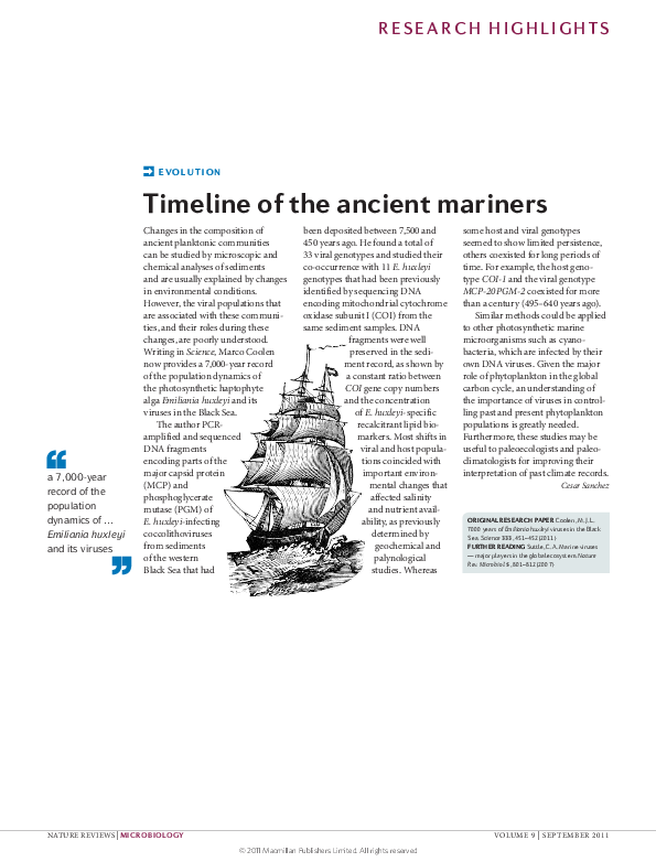 (PDF) Evolution: Timeline of the ancient mariners