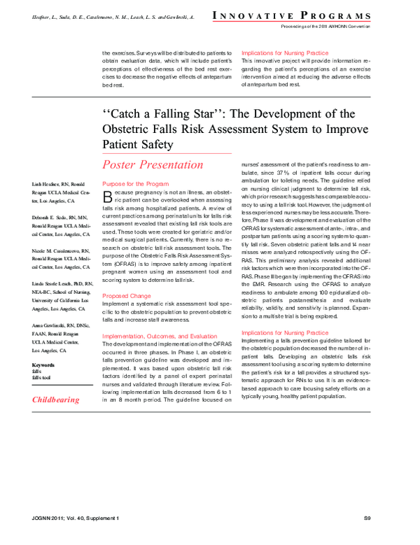 (PDF) “Catch a Falling Star”: The Development of the Obstetric Falls ...