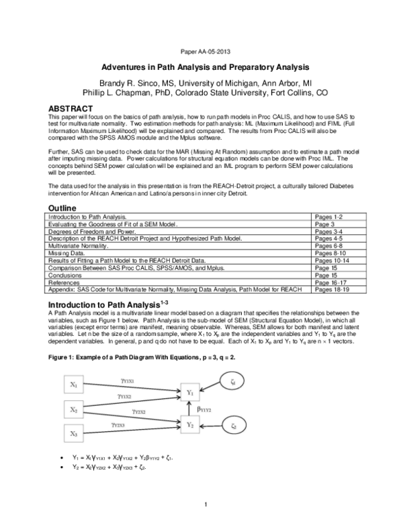 (PDF) Adventures in Path Analysis and Preparatory Analysis